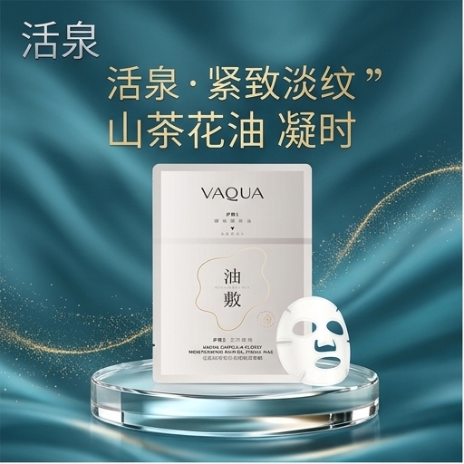 VAQUA活泉山茶花精华油面膜贴片面膜舒缓紧致淡纹