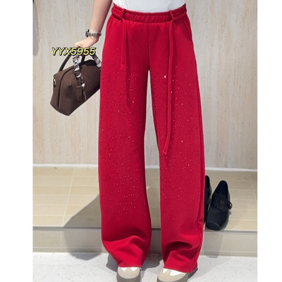 微胖mm宽松显瘦洋气红裤子本命年