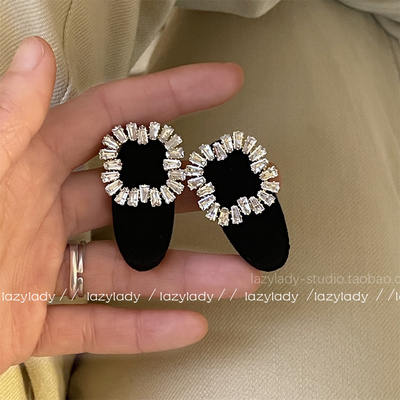 2只装精致方扣植绒发夹