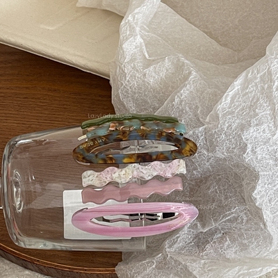 3个装~醋酸材质发夹侧边夹子碎发夹子刘海夹 春夏发卡套装小众