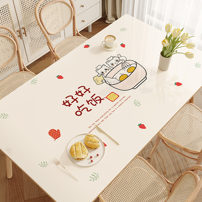 速发【彩印】PVC餐晶板桌花印布防水防油免洗防烫软桌茶几垫