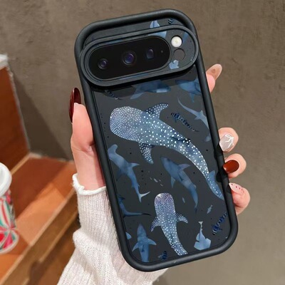 深海鲸鲨适用于谷歌Pixel10proXL/10pro手机壳9proXL卡通Google Pixel8pro保护套7pro软壳7A/8A/10个性10pro