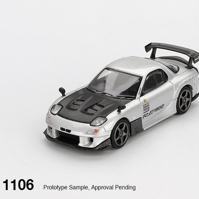 MINIGT#1106-马自达Mazda RX-7 RE-Amemiya金属银合金赛车1:64