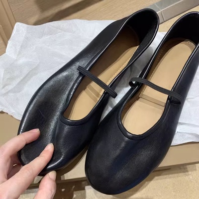 狠软~羊皮芭蕾舞单鞋女平底法式