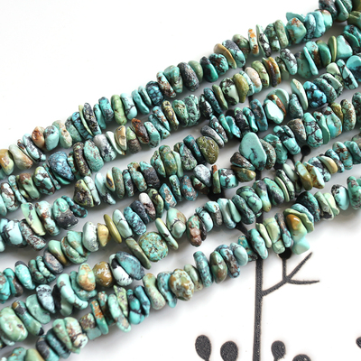 天然花纹！原矿湖北绿松石多彩薄片隔片碎石DIY手工串珠百搭