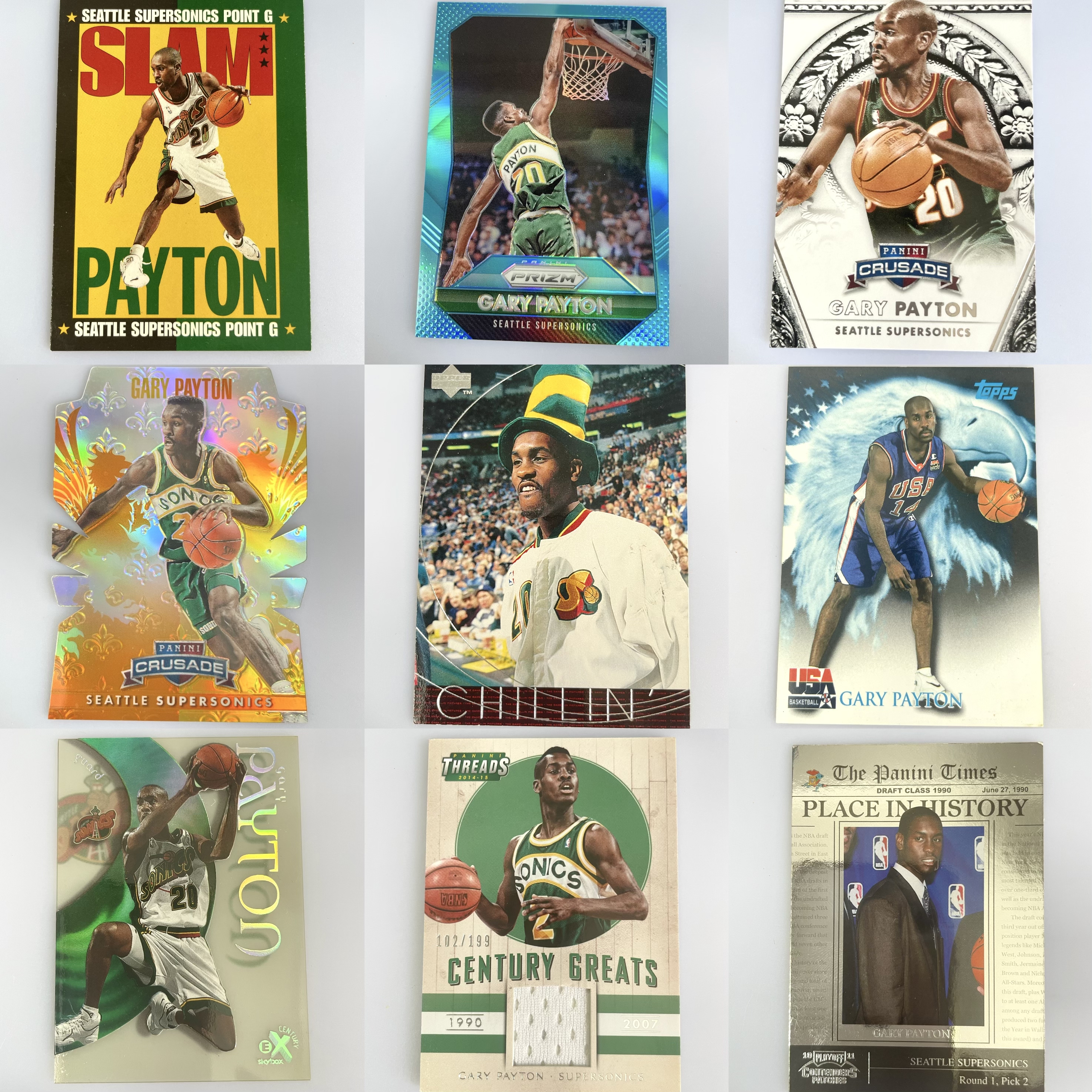 佩顿球星卡专集(300种)正版NBA球星卡限量 帕尼尼topps PAYTON
