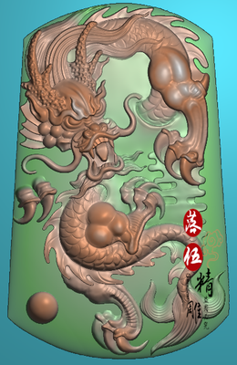 猛龙戏珠仿古方牌挂件精雕图浮雕图白玉雕图牙雕图骨雕木雕1234