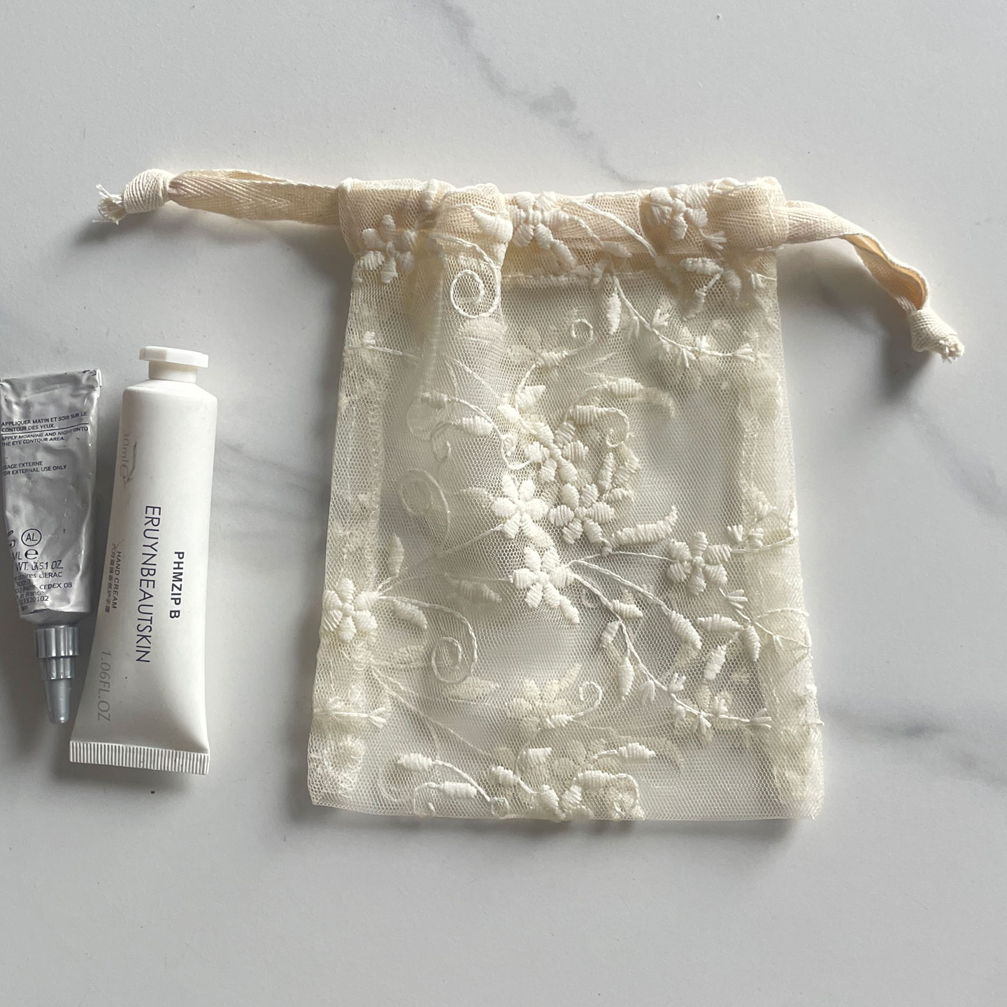 蕾丝绣花布袋整理袋束口袋棉布袋内衣抽拉绳空白口罩收纳包包内胆