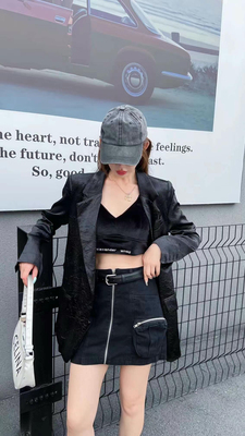 V领金丝绒小吊带背心女固定一体杯内搭打底美背抹胸内衣H23216