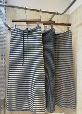 休闲慵懒风直筒A字中长裙子