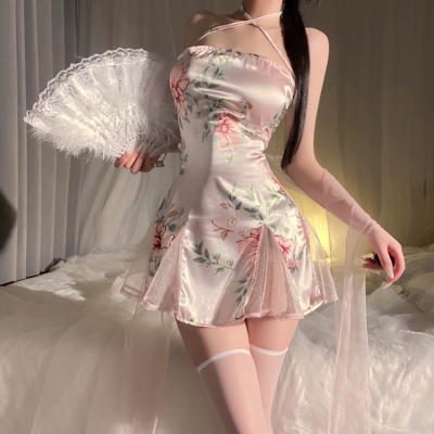 夜战情调旗袍高开叉火辣睡裙