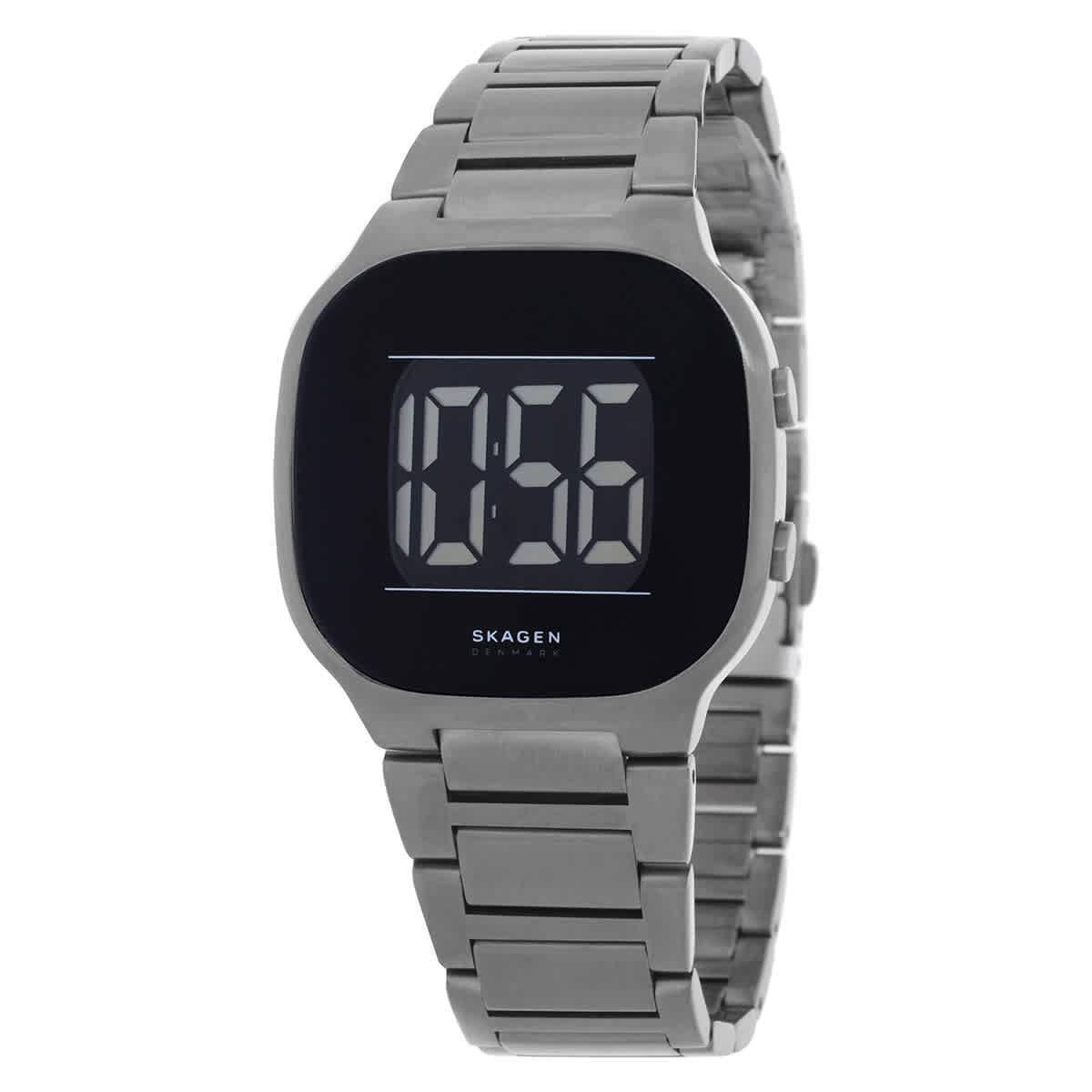 Skagen Mellem石英数字的黑色表盘中性手表SKW6947