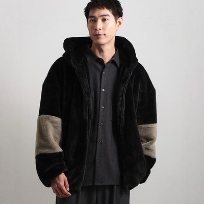 日本代购 THE SHOP TK 毛面连帽夹克 616-54012