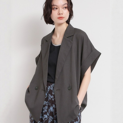 东京胖黄瓜日本代购 THE SHOP TK 女款 亚麻双排扣夹克 040-45010
