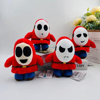 跨境新款15cm小号面具人3D打印可换面具坏笑发呆毛绒公仔带吊牌