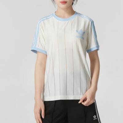 阿迪达斯女运动休闲圆领短袖T恤