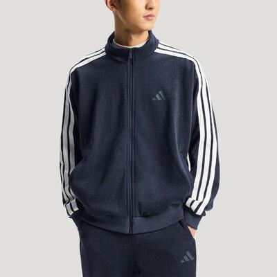 阿迪达斯男装条纹立领夹克外套
