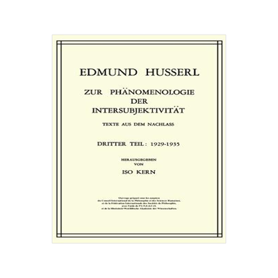 预订 Zur Phänomenologie der Intersubjektivität