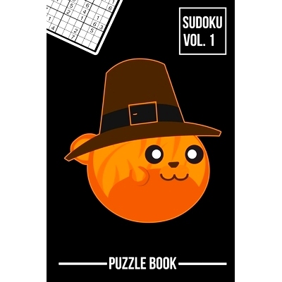 预订 Thanksgiving Orange Tabby Cat Sudoku Pilgrim Hat Season Puzzle Book Volume 1: 200 Challenging Puzzles: 979855494119
