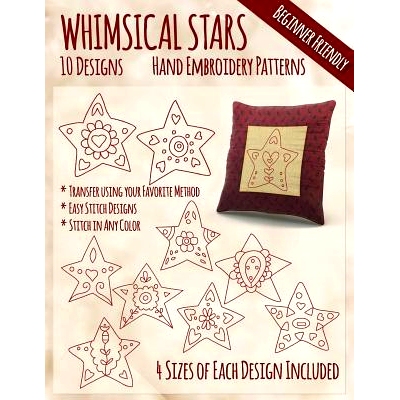 预订 Whimsical Stars Hand Embroidery Patterns: 9781530784493