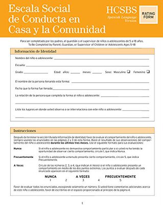 【预售】Home and Community Social Behavior Scales Rating Form in Spanish