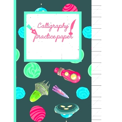 预订 Calligraphy Practice paper: Gifts for space lovers; cute & elegant Oracle Space UFO hand writing workbook with prac