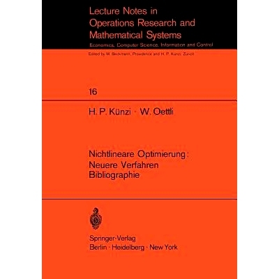 预订 Nichtlineare Optimierung: Neuere Verfahren Bibliographie: 9783540046424