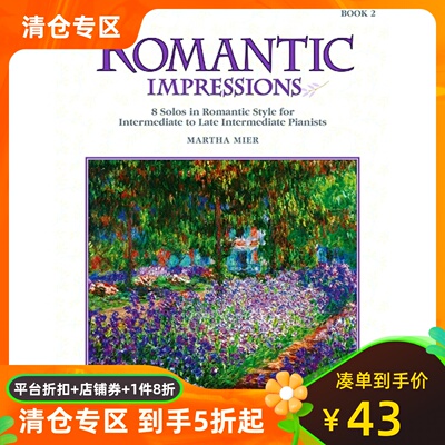 现货 浪漫印象 钢琴家的独奏曲 卷二 Alfred原版乐谱书 英文原版 Romantic Impressions, Bk 2: 8 Solos in Rom