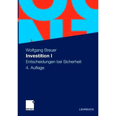 预订 Investition I: Entscheidungen bei Sicherheit: 9783834923677
