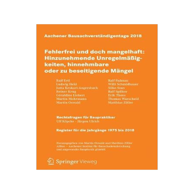 预订 Aachener Bausachverständigentage 2018