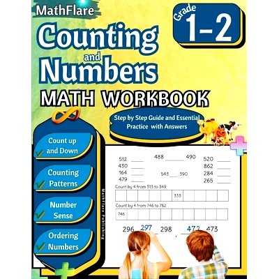 预订 Counting and Numbers Math Workbook 1st and 2nd Grade: Skip Counting, Comparing Numbers, Ordering Numbers, Counting