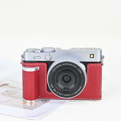 富士xt5手柄保护套xt50x100vi真皮xm5xt30二代底座相机包xe5配件