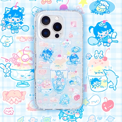 【支持17】一起吃冰淇淋巴菲吧正版授权双层夏日复古艺术家合作手绘简约日韩IMDiPhone16Pro苹果15华为mate70