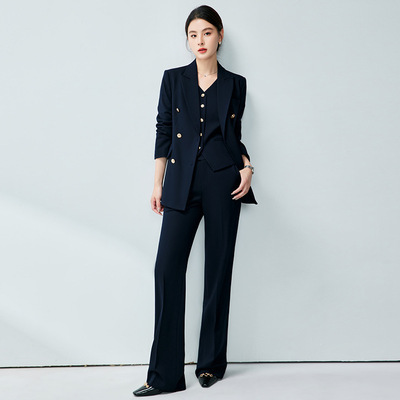 双排扣女西装职业装女士西服套装