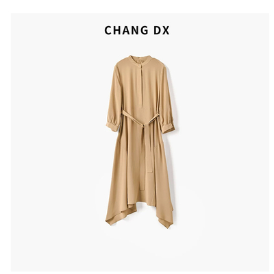 畅家ChangDX 春夏真丝A字连衣裙