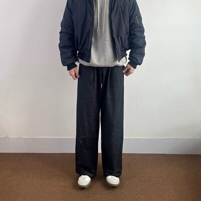 WHICHONE日系棉麻纯色直筒裤