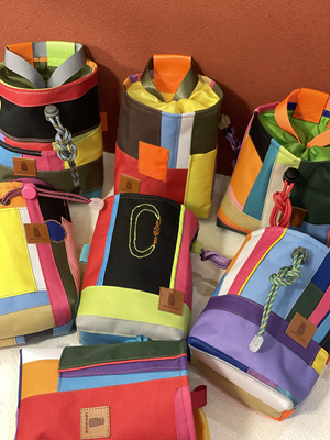 边角料循环利用手工拼接镁粉袋