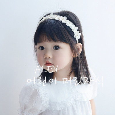 韩国进口女宝宝珍珠花朵公主发箍