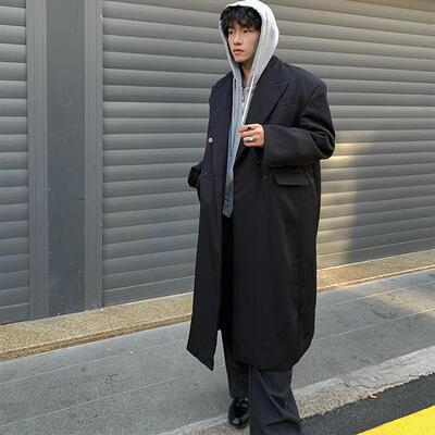 高知宽松过膝西装大衣