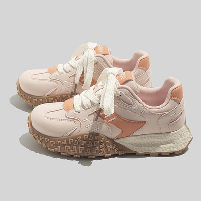 多巴胺甜美舒适防滑透气阿甘鞋休闲运动板鞋时髦户外德训鞋厚底女