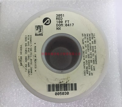 Alpha阿尔法恶劣环境导线22AWG红色PVC绝缘30m长铜导体3051 RD005