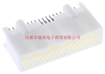 TE泰科电子2行40路通孔天然色母汽车管座布线连接器1376113-2