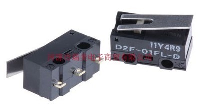 Omron单刀双掷常开常闭摆杆微动开关100mA@30V直流D2F-01FLD