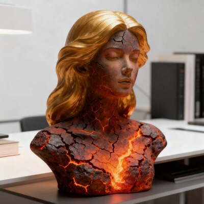 跨境赤焰少女雕塑摆件blazing