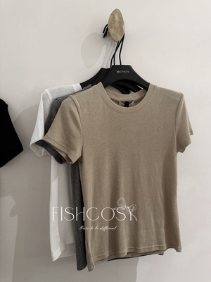 定制面料！基础款正肩t  巨显瘦巨舒服 弹力大版型正