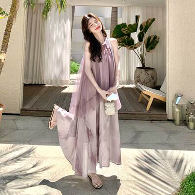 现货  新中式扎染挂脖连衣裙套装 251-632-P145 K208