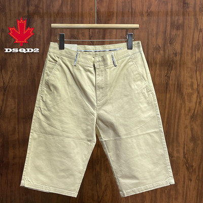 休闲短裤法式卡其色纯棉运动短裤帆布休闲修身直筒五分裤男士夏季