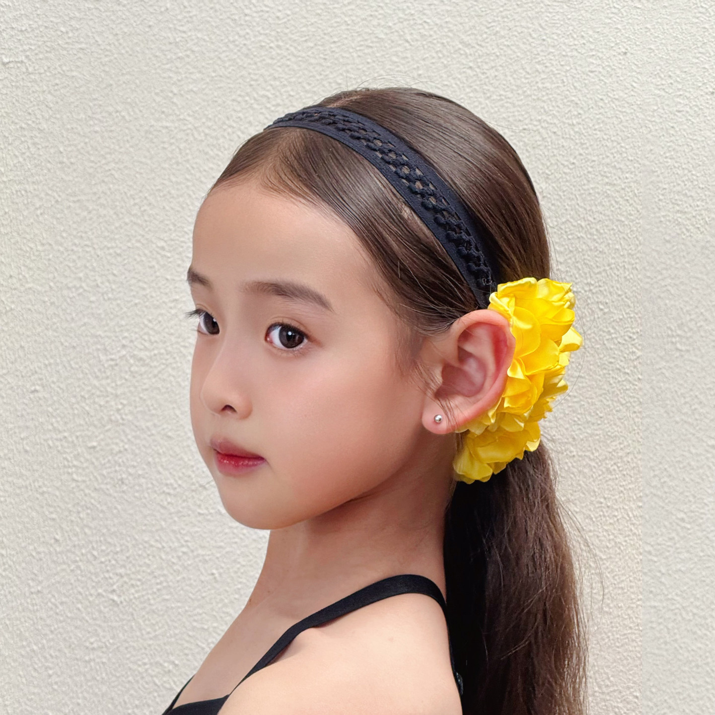 CONNY拉丁舞蹈服装配饰发饰国标摩登跳舞表演出黄花弹力发带饰品