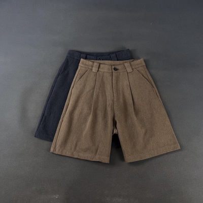 高腰宽松阔腿裤五分裤西装短裤女