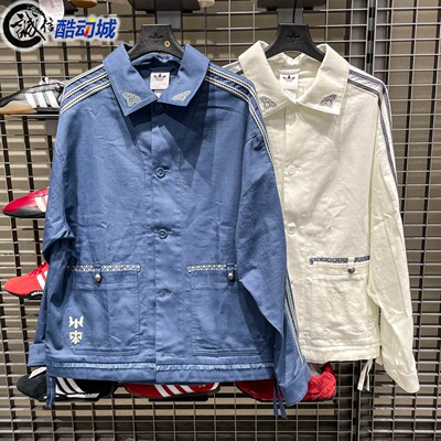 阿迪达斯三叶草男子2026春款运动宽松翻领早春薄外套 KW5673 5674